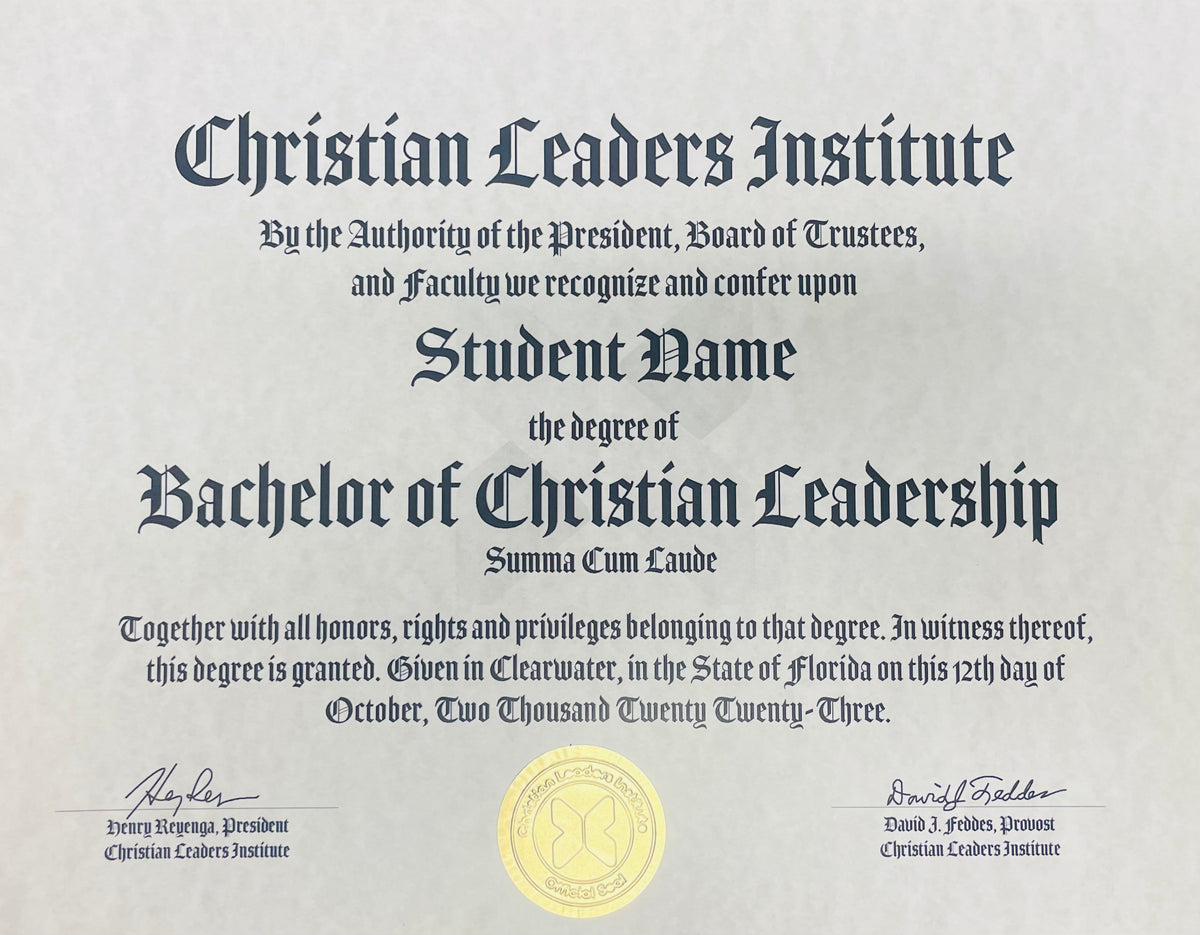 Bachelor of Christian Leadership Degree $30.00 – Christian Leaders ...